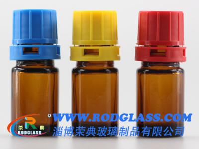 China 5ml amber glass bottle for reagent ,narrow mouth with tamper evidient caps for sale
