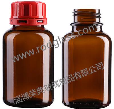 China 250ml amber chemical reagent glass bottle,wide mouth with tamper evidient cap for sale