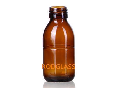 China 100ml amber glass bottle with mark line for syrup DIN28MM,pharmaceutical for sale