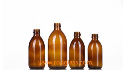 China 200ml,250ml,300ml，500ml amber glass bottle  for syrup DIN28MM for sale