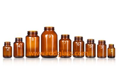 China amber glass bottle  wide mouth for Tablet for sale