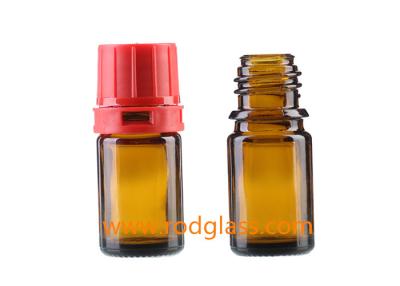 China 5ml amber reagent glass bottle with tamper evidient caps,for liquid or solid for sale