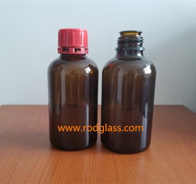 China 250ml amber  glass bottle for reagent for liquid with tamper evidient caps for sale
