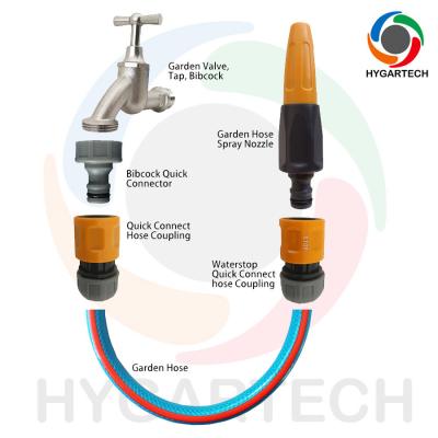 China Plastic Hose Coupling Connector W/ Nozzle & Tap Adaptor Set for sale
