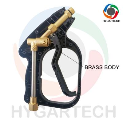 China Brass High Pressure Washing Gun With Extra Long Extension Tube For Road Cleaning Bus Washer Regular for sale