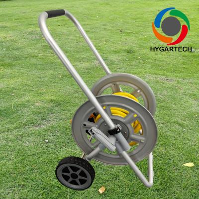 China Trolley Hose Reel Cart Aluminum Support with 1/2" x 30m PVC Hose Quick Connector & Spray Nozzle for sale