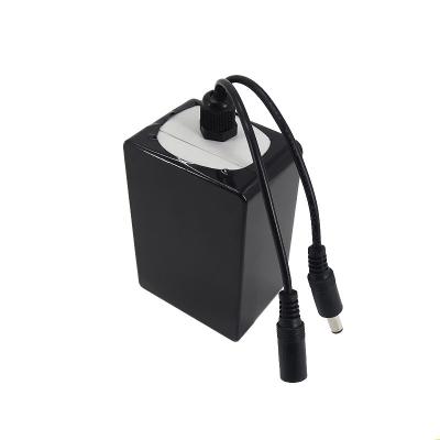 China 18650 Battery Pack | 7.4V 6000mAh Black Metal Case Dual DC Interface Lithium Battery Pack for Solar Power Systems | Over Current Protection | ROHS Compliant Made in China for sale