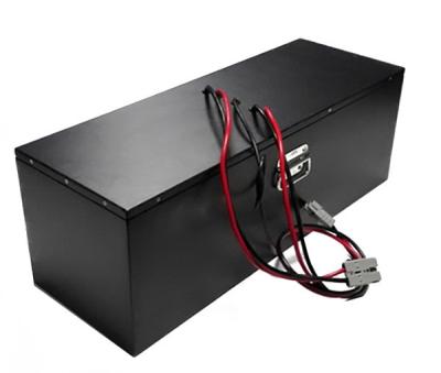 China 48V 100Ah LiFePO4 Lithium Battery Pack with Side Recessed Carry Handle & Dual Separate Anderson Connectors for Warehouse Automation Equipment, UN38.3 Certified for sale