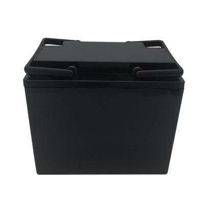 China 12.5A 25Ah 48V Black Plastic Case LiFePO4 Lithium Iron Phosphate Battery Pack,  Double Integrated Carry Handles Red & Blue Brass Terminal for Golf Cart, UN38.3 Certified for sale