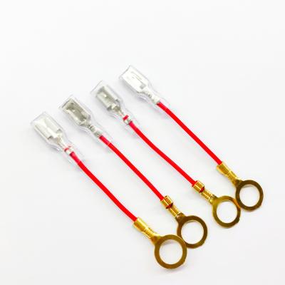 China Custom 2.8mm 4.8mm and 6.3mm Female Spade Crimp Terminal with Electrical Insulating Sleeve and Wire Harness for sale