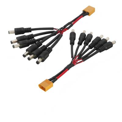 China Factory Direct OEM XT60 to DC 5.5x2.1mm 1-to-6 Parallel Charging Cable Assembly for RC Accessories | Wire Harness Manufacturer China | ROHS Compliant for sale