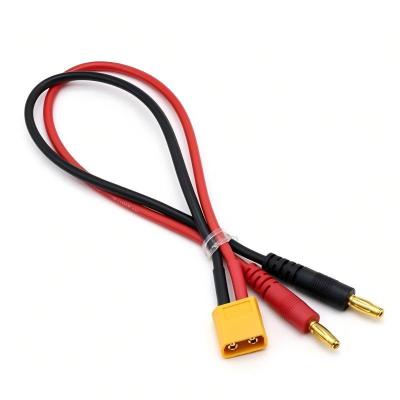 China XT60 Battery Connection Cable Assembly | Custom 12WAG XT60 Female to 4.0mm Gold-Plated Banana Plug Charging Cable for RC Hobbyists | China OEM Manufacturer for sale
