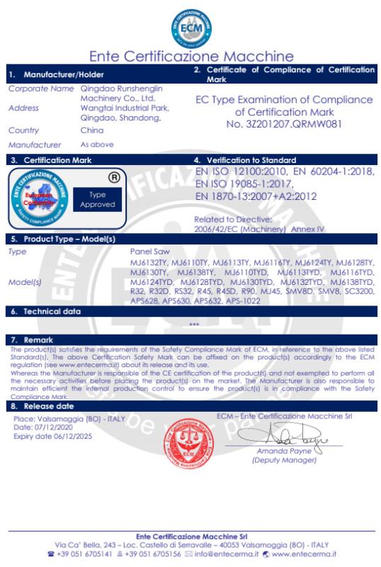  - Qingdao Run Sheng Lin Machinery Co., Ltd.