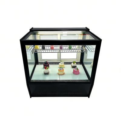 China R290a Black Glass Fridge Freezer Cake Display Cabinet Countertop Type Full View for sale
