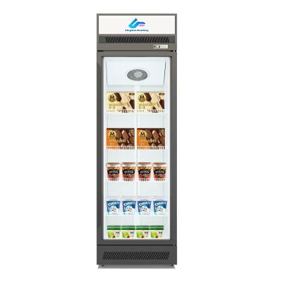 China Commercial Display Refrigerator with Air Cooling and R290a Refrigerant Featuring Swing Glass Door for sale