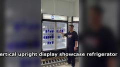 Upright display showcase cooler refrigerator with direct cooling system