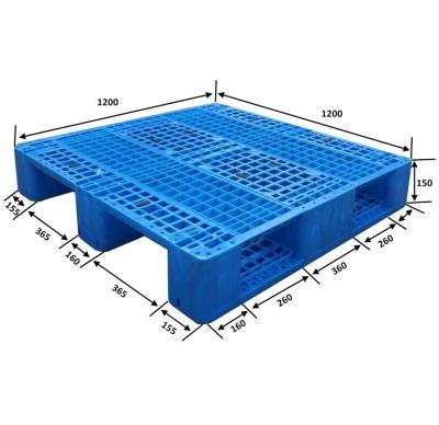 China 1200*1000*150 mm HDPE-materiaal vloer opvouwbare kunststofpalletten met antisclip Te koop