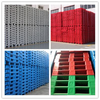 Cina Colore blu Tre corridori pallet di plastica con gomma antiscivolo inserita in vendita