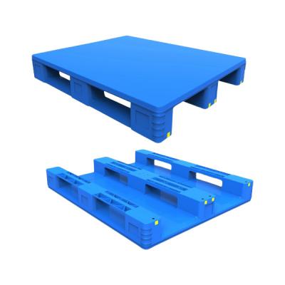 China Hygienic 3 Runner Plastic Pallet Reinforced Flat Racking for Racking Load of 1200 kg for sale