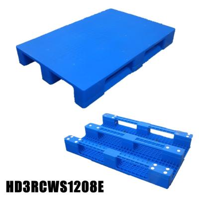China Hygienic 3 Runner Plastic Pallet Reinforced Flat Racking for Racking Load of 1200 kg for sale