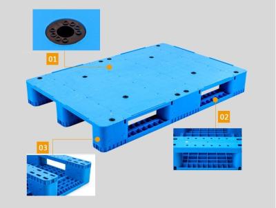 Cina 1200*1000mm 3 Skids Runners Palette di plastica a facciata singola per altri racking 1T in vendita