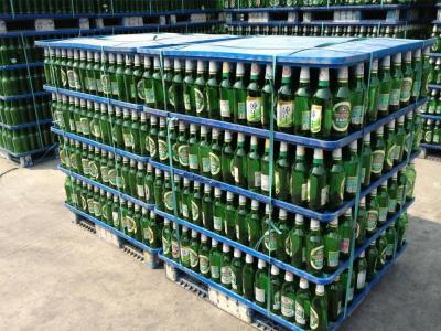 Cina Personalizzazione 1200*1000 Palette di plastica a 4 vie per bottiglie di birra e succo a carico statico 6T in vendita