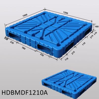 China 1200*1000 Paleta de plástico com carga estática de entrada de 4 vias 6 toneladas carga dinâmica 2T empilhável à venda
