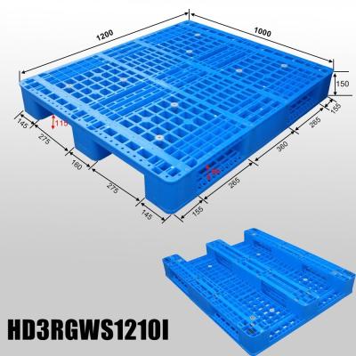 China Dynamic Load 1.5T Plastic Pallets for Block Making Single Faced Construction for sale