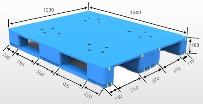 Cina 6 tonnellate di palette di plastica HDPE per carico statico per colore personalizzato in vendita