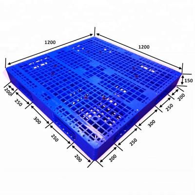 Cina 1200*1200 Palleti doppi e aperti Pallet di plastica con ingresso a 4 vie materiale HDPE/PP in vendita