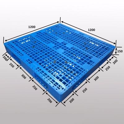 Cina 1200*1200 Palleti doppi e aperti Pallet di plastica con ingresso a 4 vie materiale HDPE/PP in vendita