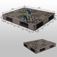 China 1T In Racking System Antislip HUADING 48*48 Collars Stacking Plastic Pallet for sale