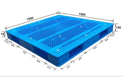 China Omkeerbare dubbelzijdige platte stapelbare plastic pallet grote grootte dynamische belasting 1000 kg Te koop