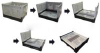 China Foldable Plastic Pallet Box with 4 T Stadic Load and 0.5T Racking Load Space-saving for sale