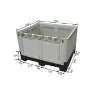 China Solid Storage Container Turnover Pallet Box with Closed Deck and 4-Way Entry in Green for sale