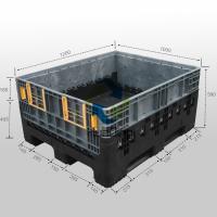 China HDPE Heavy Duty Solid Big Bulk Stackable Closed Industry Plastic Pallet Box for Racking for sale
