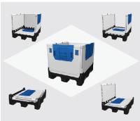 China Dynamic Load 1.2T Collapsible Bulk Container with Lid Labeling Options Depending on Volume for sale