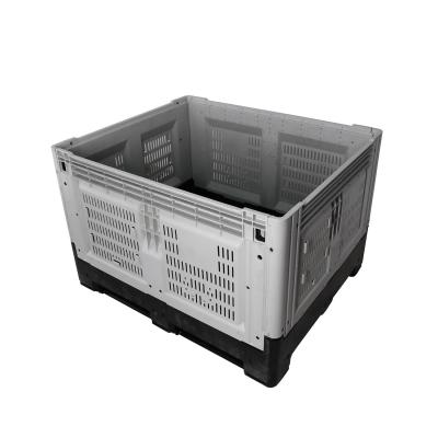 Cina Cassa di pallet in plastica per la ventilazione a griglia e nera 1T Carico dinamico per la movimentazione dei vegetali in vendita