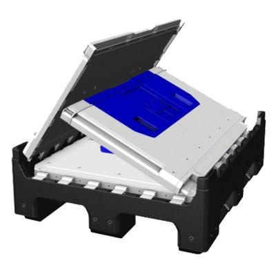 Cina HUADING 1200*1000 contenitori di palette di plastica pieghevole in HDPE per imballaggi di batterie per automobili in vendita