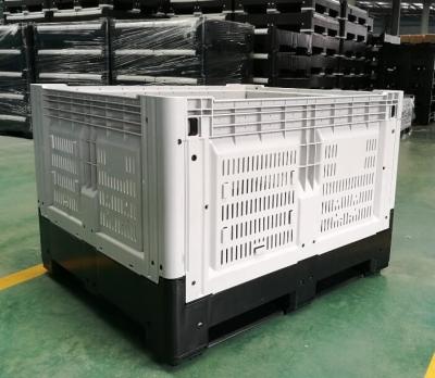 China Folgbare HDPE-Faltfläche für Obstlager, Stapelbare Kunststoffpalettenbox 1200*1000*810mm zu verkaufen