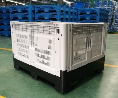 China Folgbare HDPE-Faltfläche für Obstlager, Stapelbare Kunststoffpalettenbox 1200*1000*810mm zu verkaufen