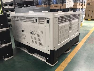 China Folgbare HDPE-Faltfläche für Obstlager, Stapelbare Kunststoffpalettenbox 1200*1000*810mm zu verkaufen