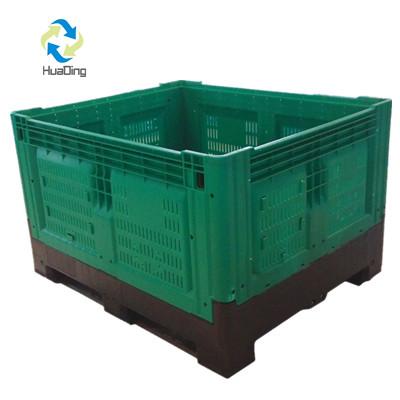 Cina HUADING Scatola di pallet di plastica industriale pieghevole con scaffalature e materiale HDPE in vendita