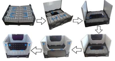 China HUADING Large Plastic Pallet Container with Collapsible Design and 4000KG Static Load for sale