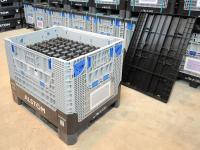 China Dynamic Load 1.2T HUADING Plastic Logistic Collapsible Bin Plastic Pallet Boxes Container for sale