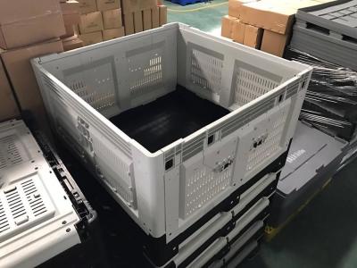 China Schwarze Unterseite und grauer Körper Kunststoffpalettenbox für Laderaufbewahrungsgeräte Spritzguss zu verkaufen