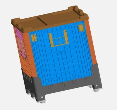 China Foldable Plastic Storage Container Stackable Pallet Storage Bin Box Other Color Black for sale