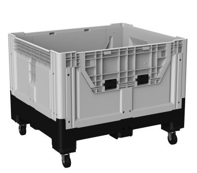 Cina Disegno di risparmio di spazio HUADING 4 Way Entry Large Foldable Storage Plastic Pallet Bulk Bin con 4 ruote in vendita