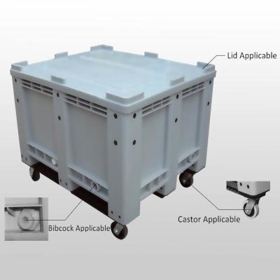 Cina 4000 kg di carico statico di stoccaggio pesante scatola di pallet in plastica con prestazioni di incisione in vendita