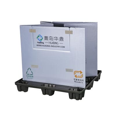 中国 折りたたむ HDPE カスタム ガイルロード ボックス パレット 自動車 バッテリー 梱包 ソリューション 販売のため